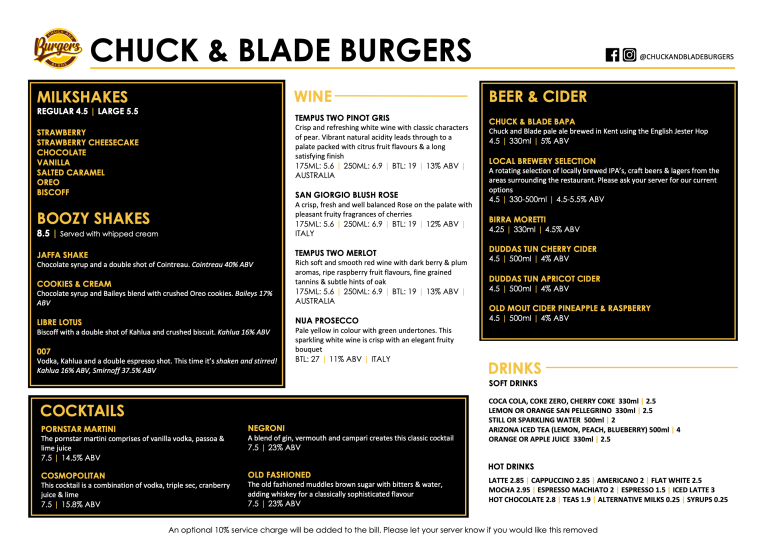 Chuck and Blade Burgers - Chuck & Blade Burgers